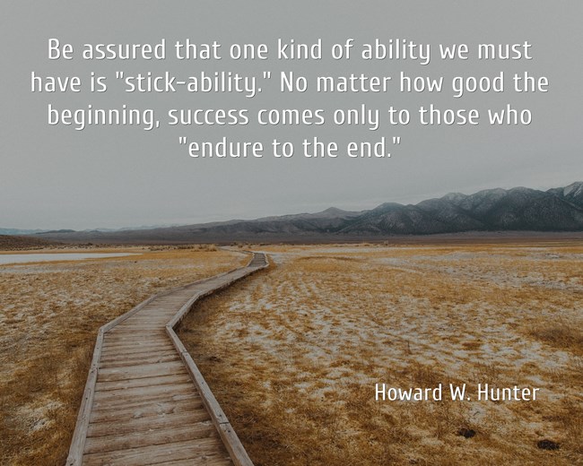 We must have “stick-ability” – Principles Never Fail